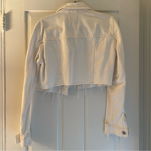 Jackets & Coats | Zara White Cropped Jean Jacket | Poshmark